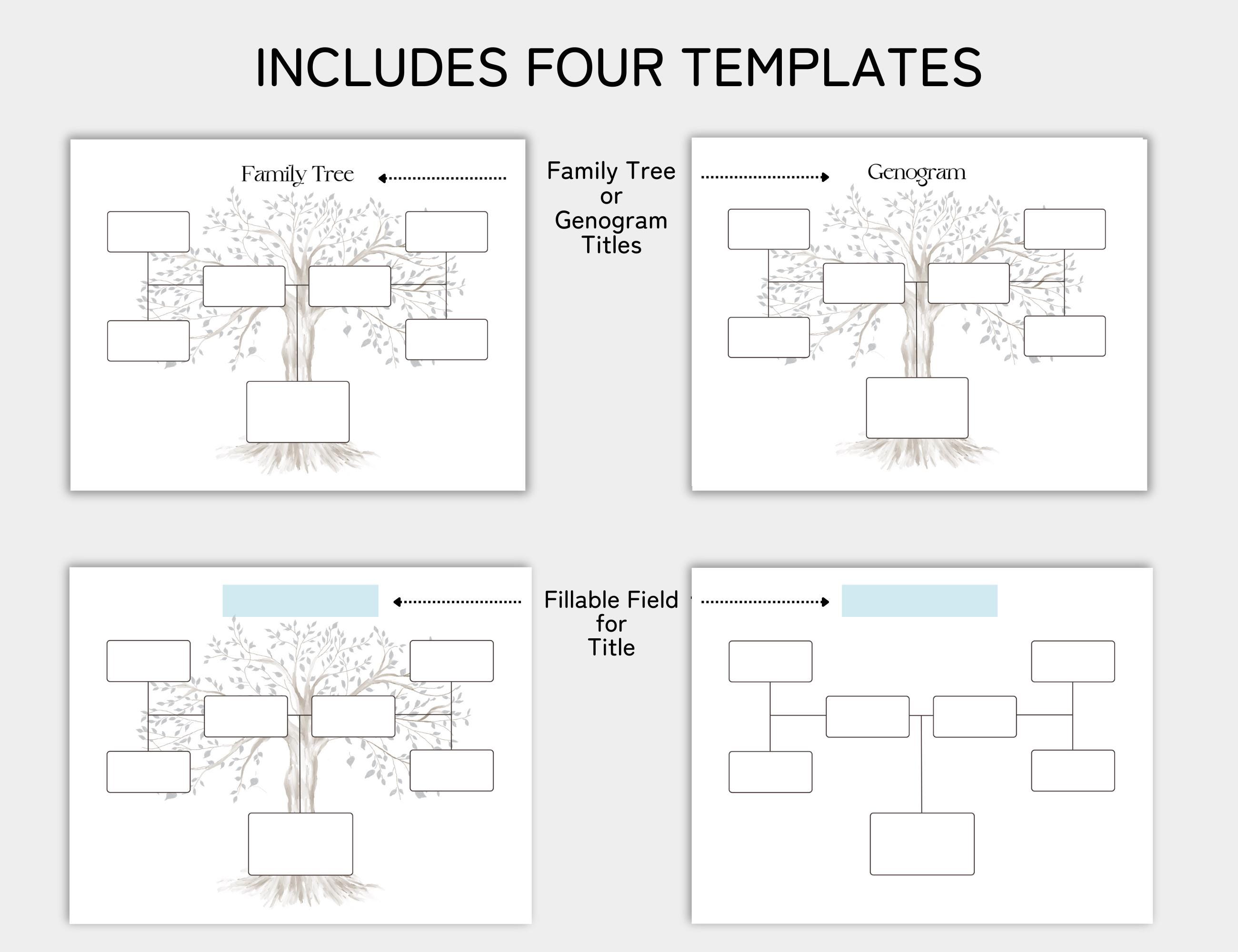 Family Tree Template 3 Generation, Family Tree Chart, Printable for ...
