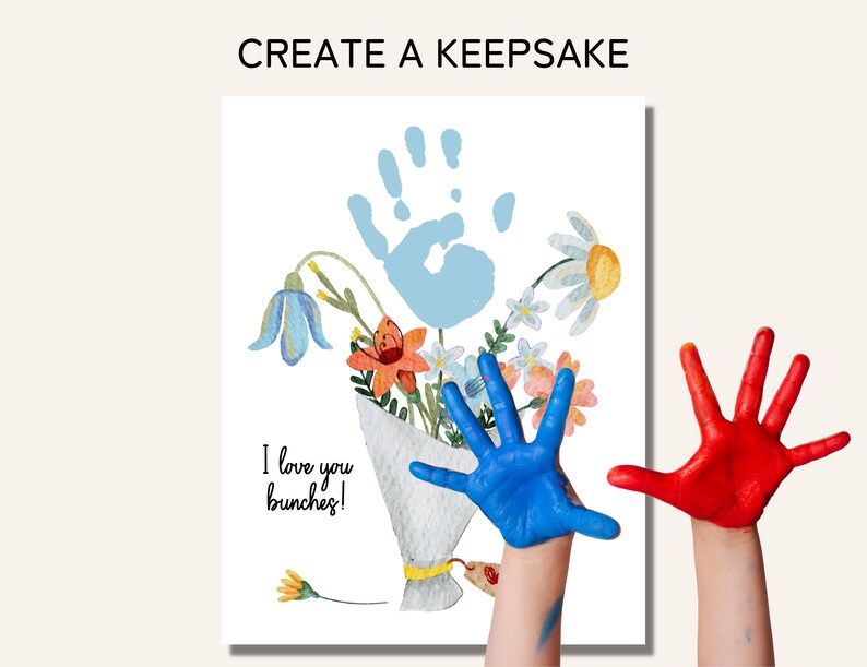 Printable Flower Handprint Art Mother's Day Handprint - Etsy