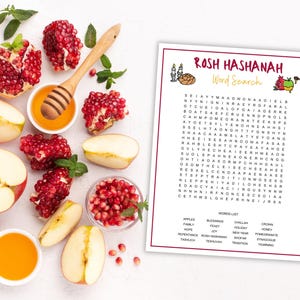 Rosh Hashanah Word Search Game, Jewish New Year Game, Hebrew Holiday ...