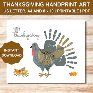 Thanksgiving Handprint Art, Fall Handprint, Turkey Handprint Craft ...