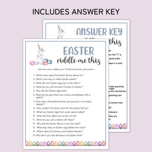 Easter Riddles Game, Printable Easter Party Game for Kids, Riddle Me ...