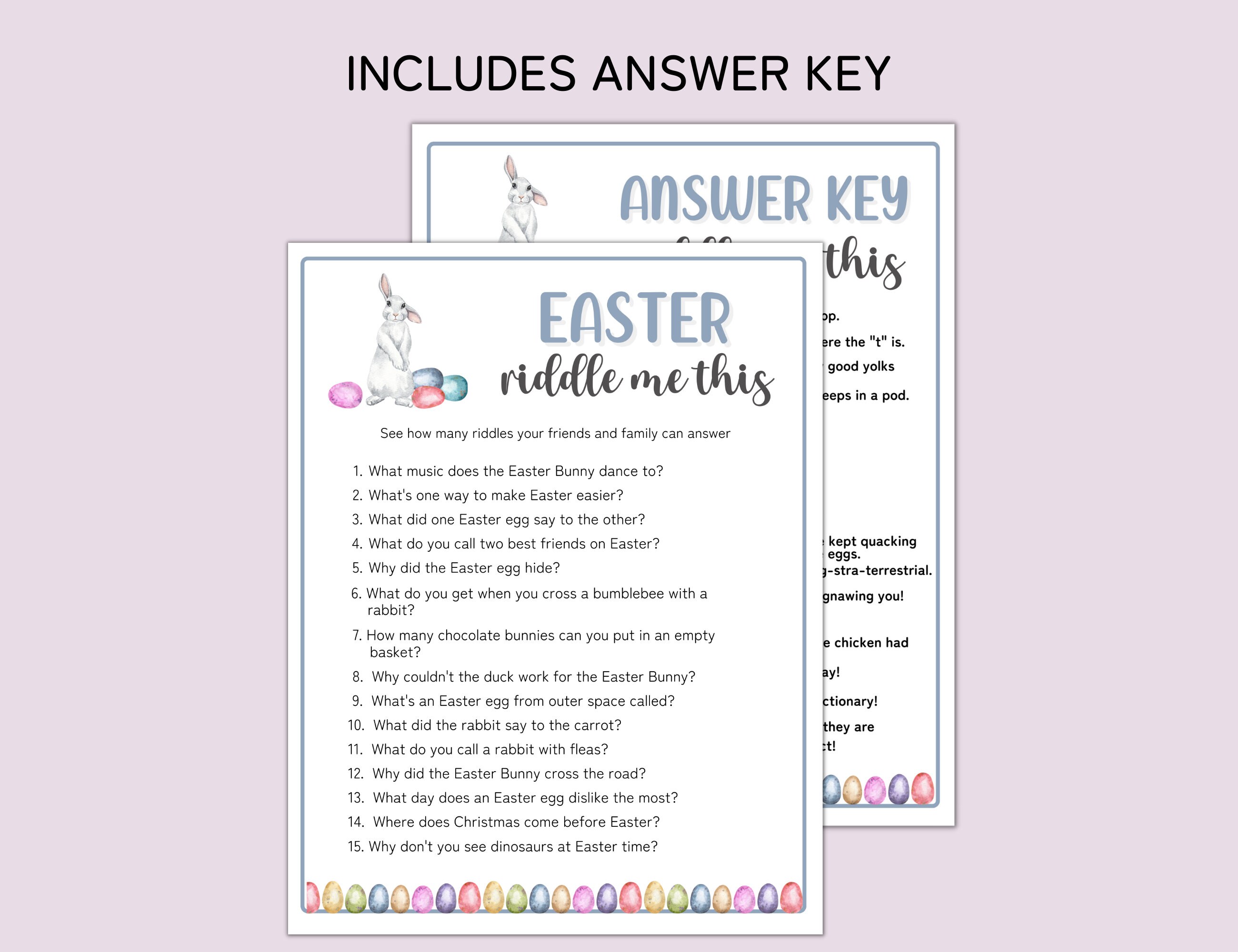 Easter Riddles Game, Printable Easter Party Game for Kids, Riddle Me ...