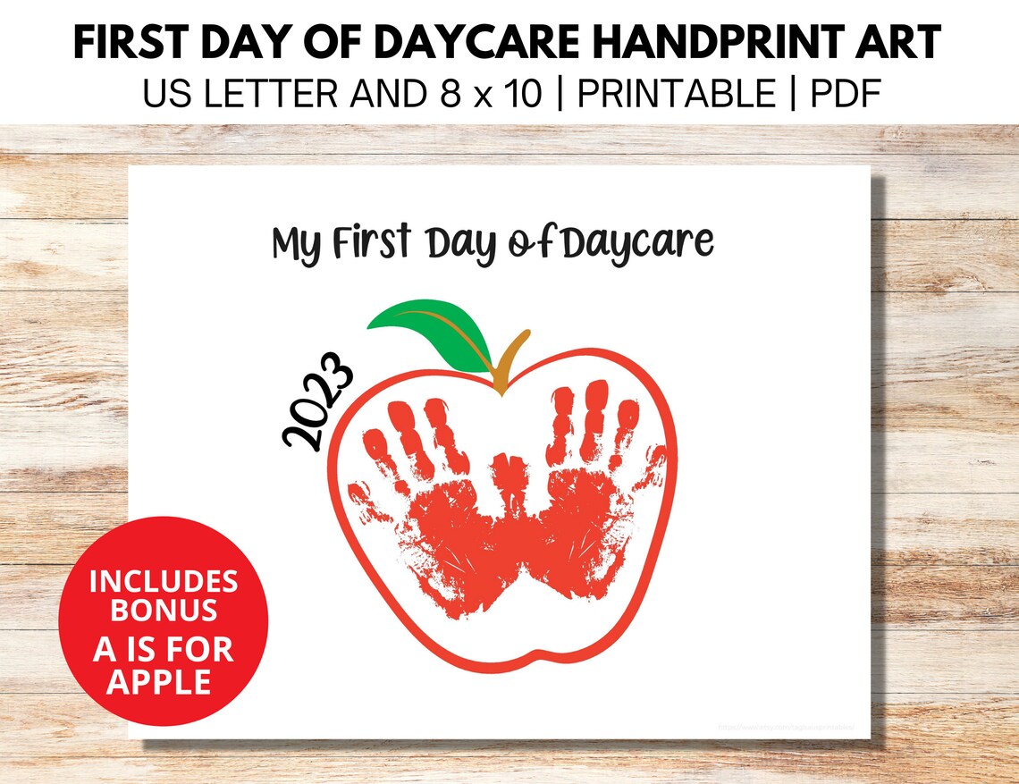 First Day of Daycare Handprint Art First Day of School - Etsy