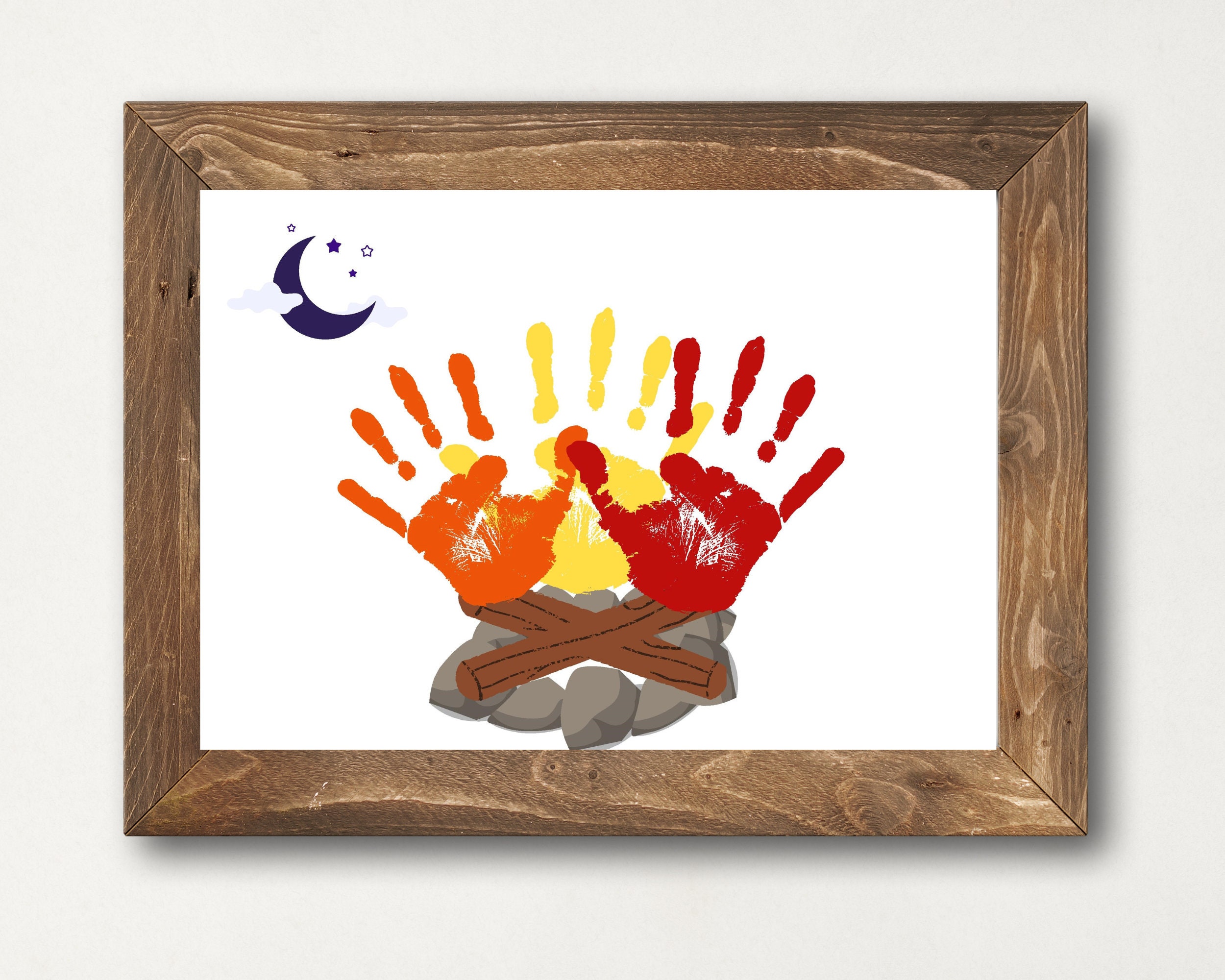 Campfire Handprint Art, Printable Toddler Handprint Craft, Handprint ...