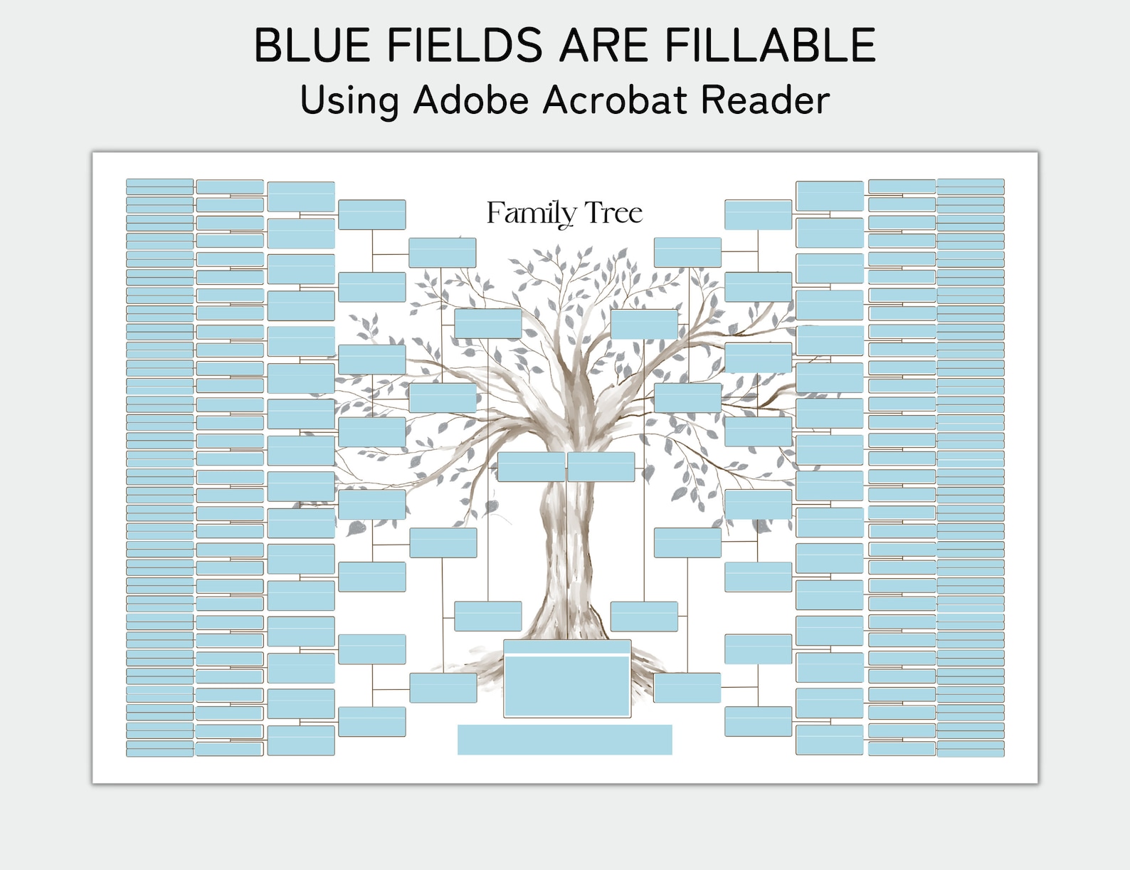 Family Tree Template 8 Generation, Family Tree Chart, A1 Poster, Family ...