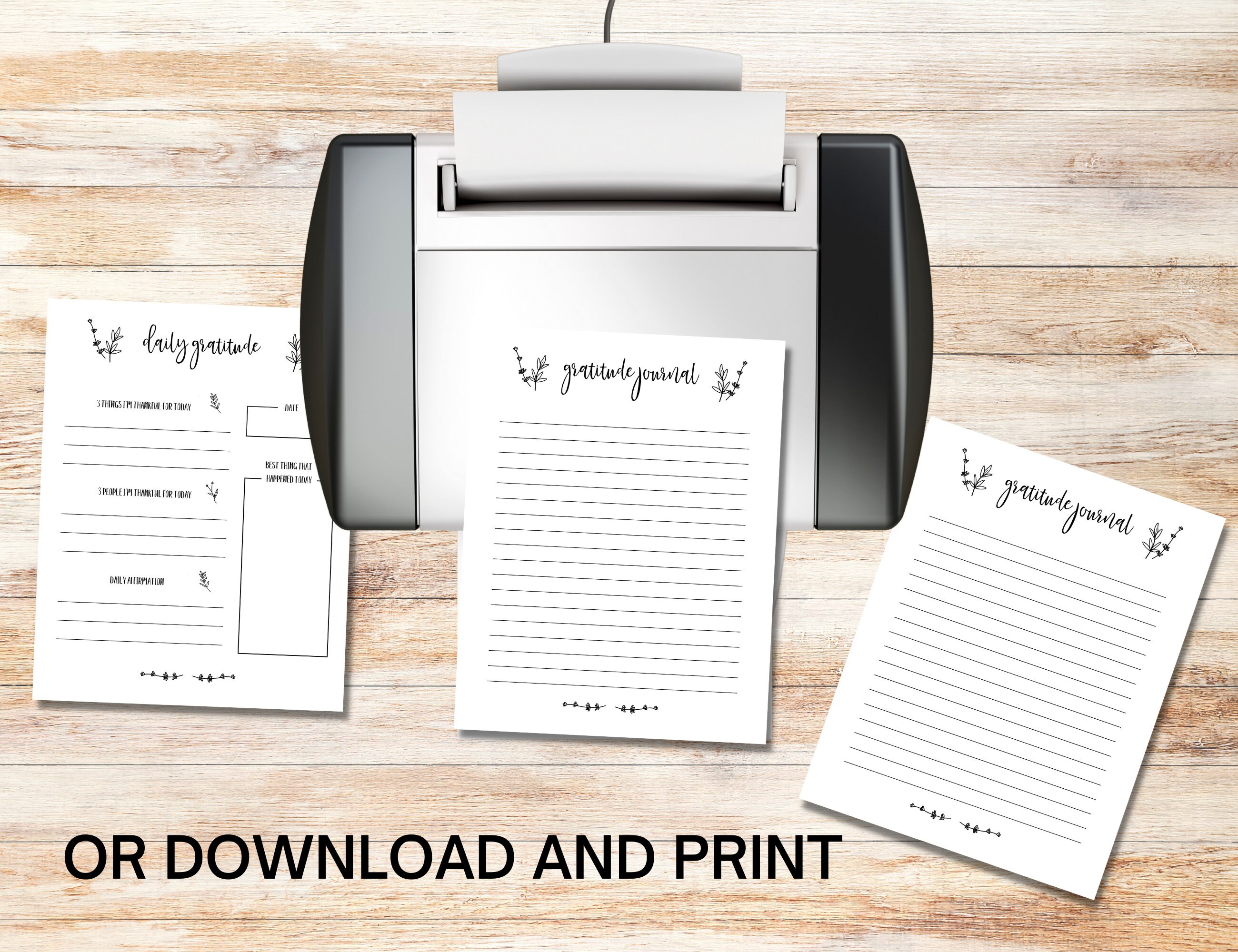 Printable Daily Gratitude Journal, Affirmation Journal, Mindfulness ...