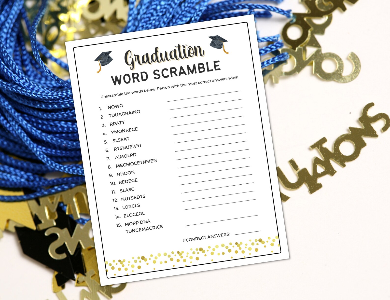Graduation Word Scramble Game, Graduation 2023, Graduation Printable ...