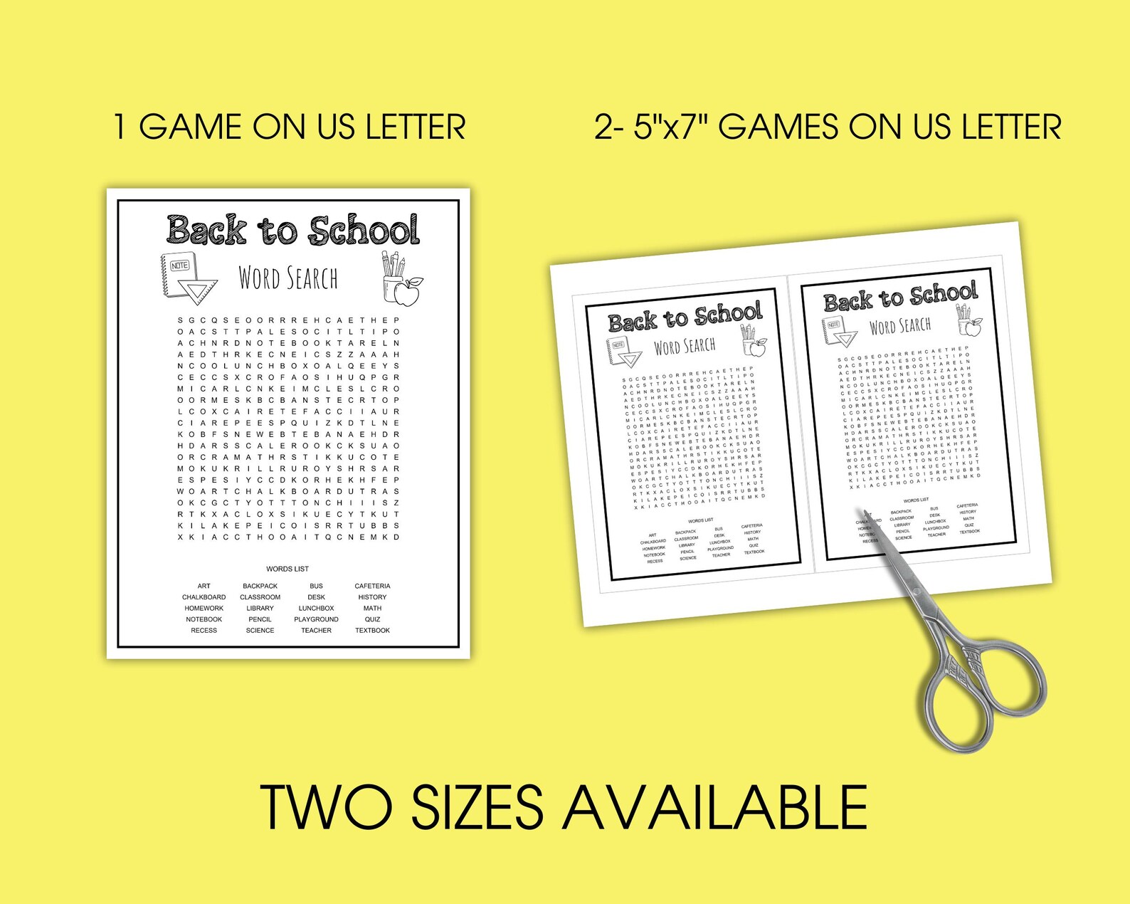 Back to School Word Search Game, First Week Classroom Activity Word ...