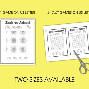 Back to School Word Search Game, First Week Classroom Activity Word ...
