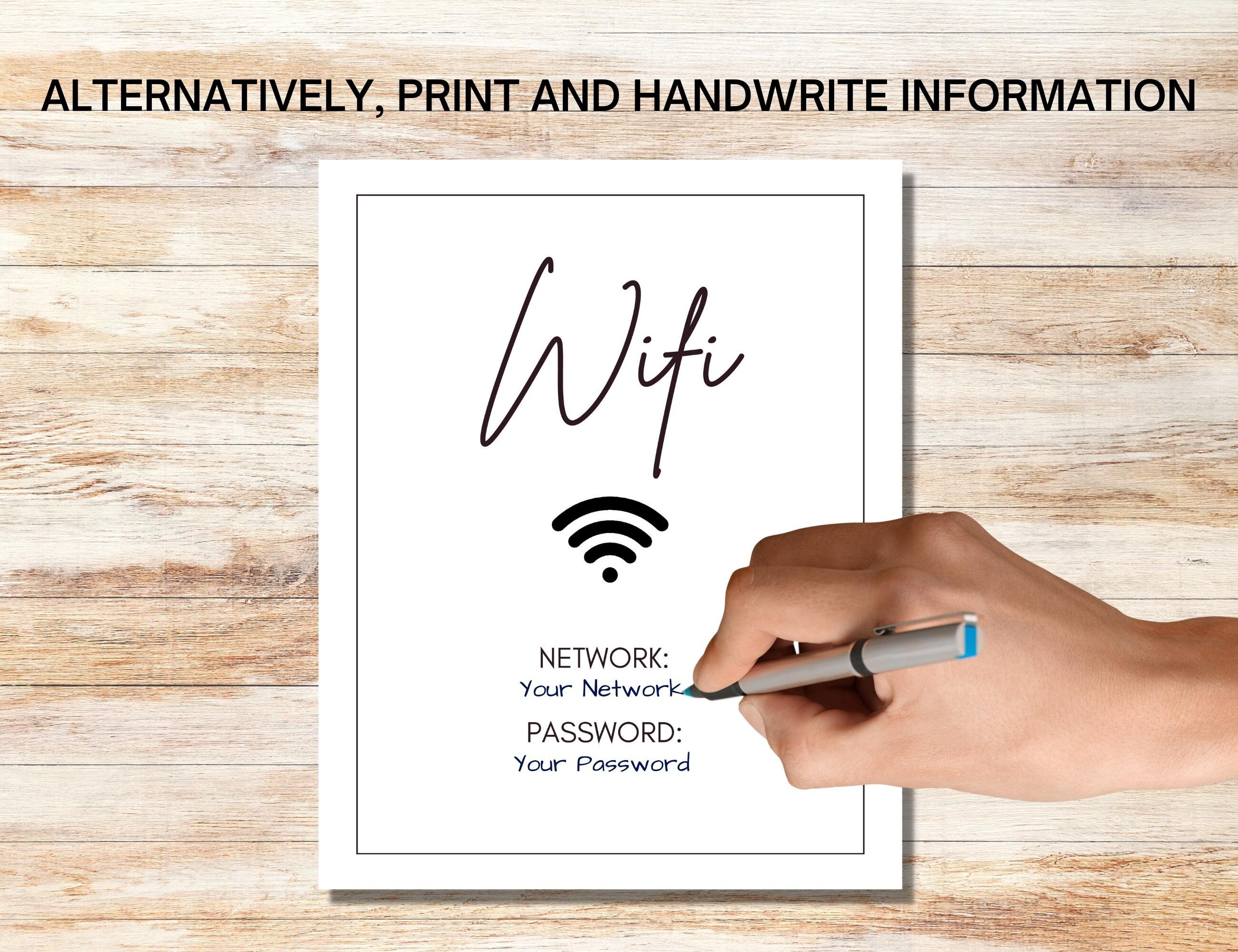 Wifi Password Sign, Printable Wifi Sign, Wifi Network Sign, Editable ...