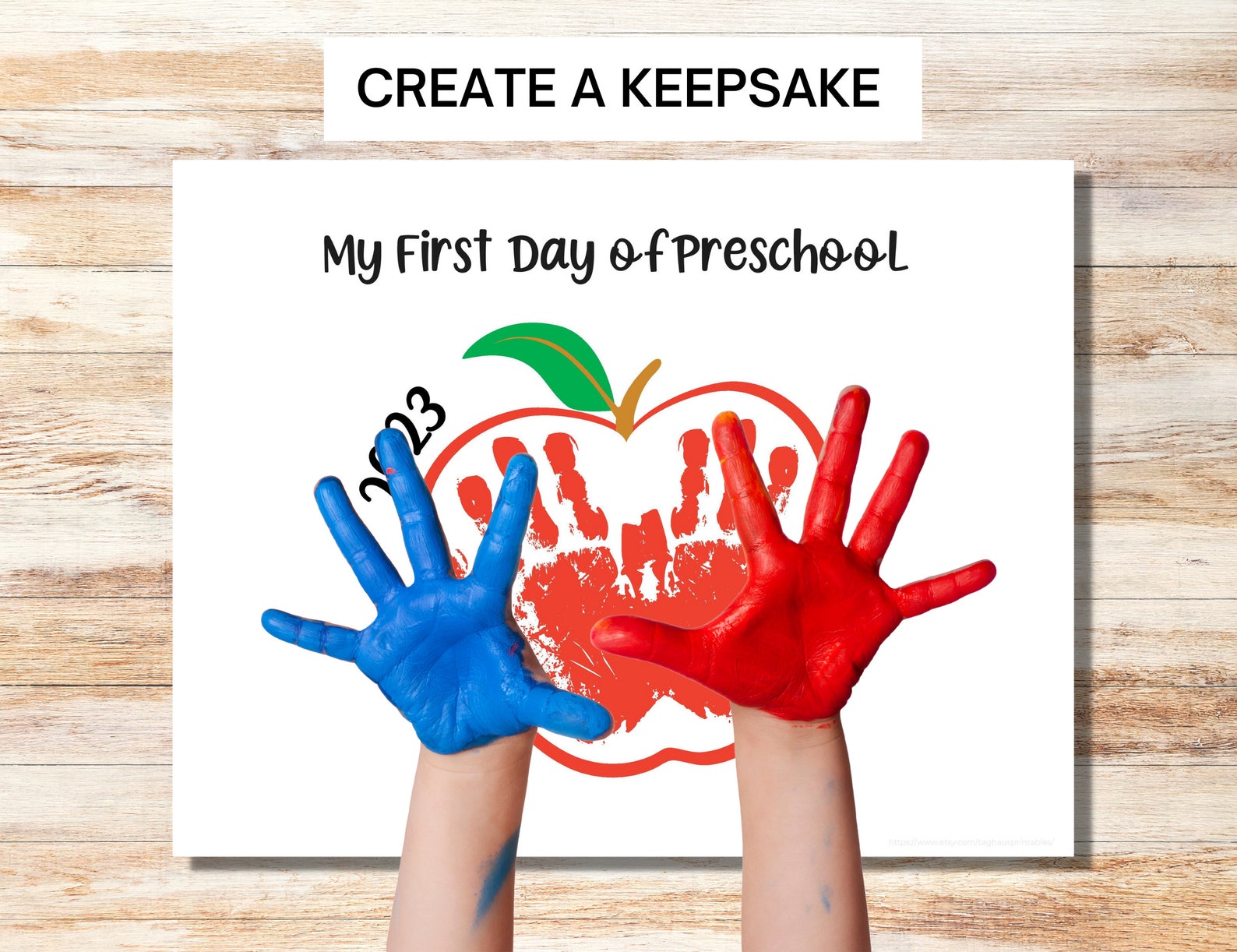 First Day of Preschool Handprint Art First Day of School - Etsy
