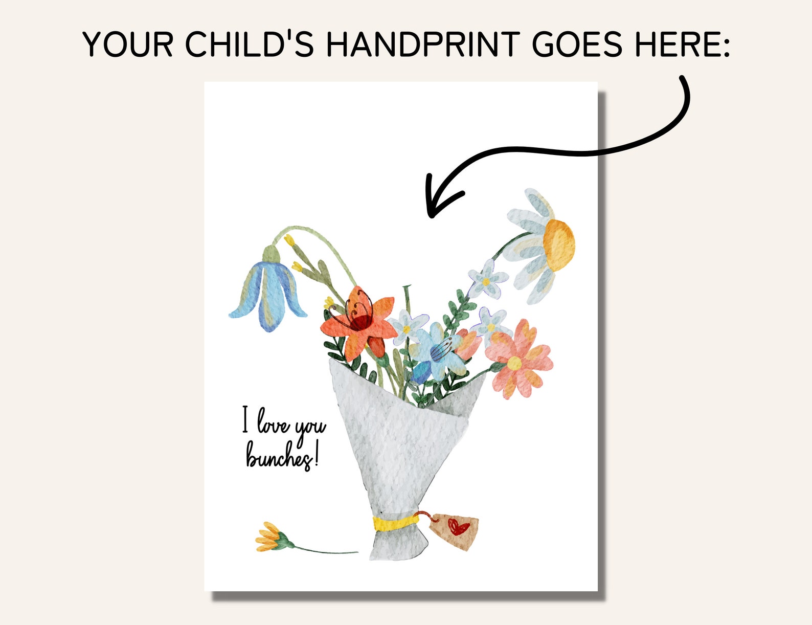Printable Flower Handprint Art, Mother's Day Handprint Craft Gift for ...
