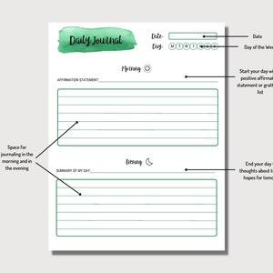 Daily Planner and AM/PM Journal, Printable, Daily to Do List, Daily ...