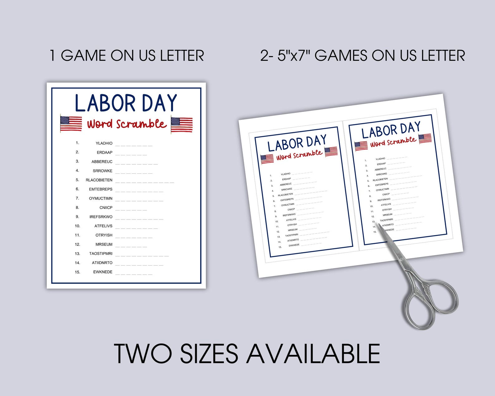 Labor Day Word Scramble Game, Patriotic Games, Labor Day Activities ...