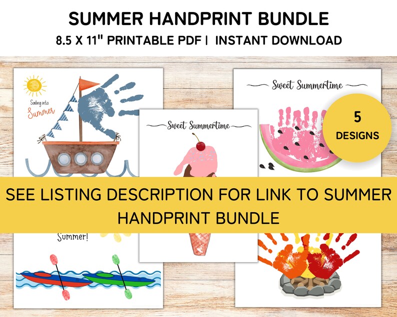 Summer Handprint Art, Handprint Craft, Printable Summer Keepsake, Kids ...