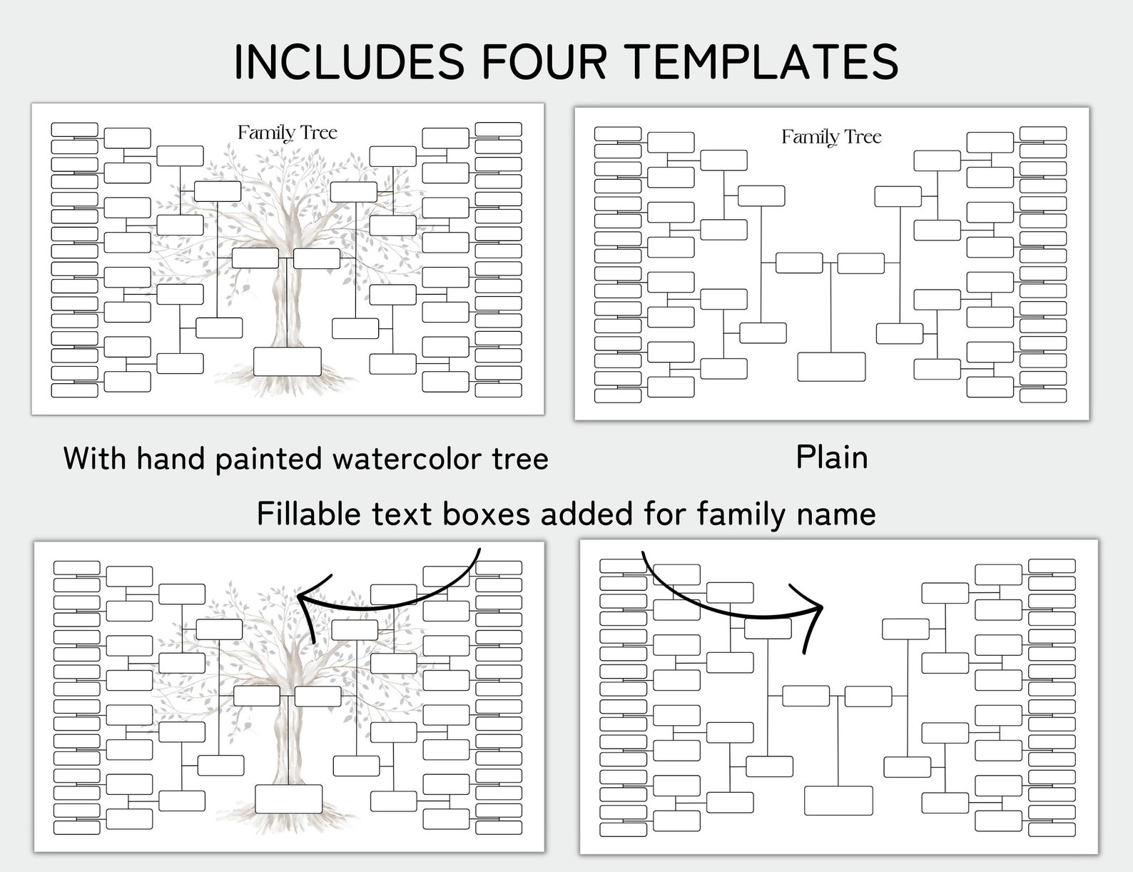Family Tree Template 6 Generation, Family Tree Chart, Printable for ...