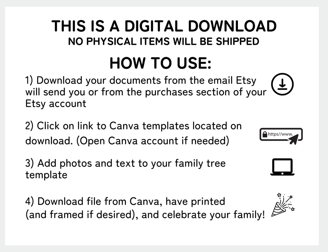 Editable Family Tree Template With Photos, 4 Generation Family Tree ...
