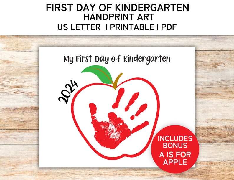 First Day of Kindergarten Handprint Art, First Day of School, Handprint ...