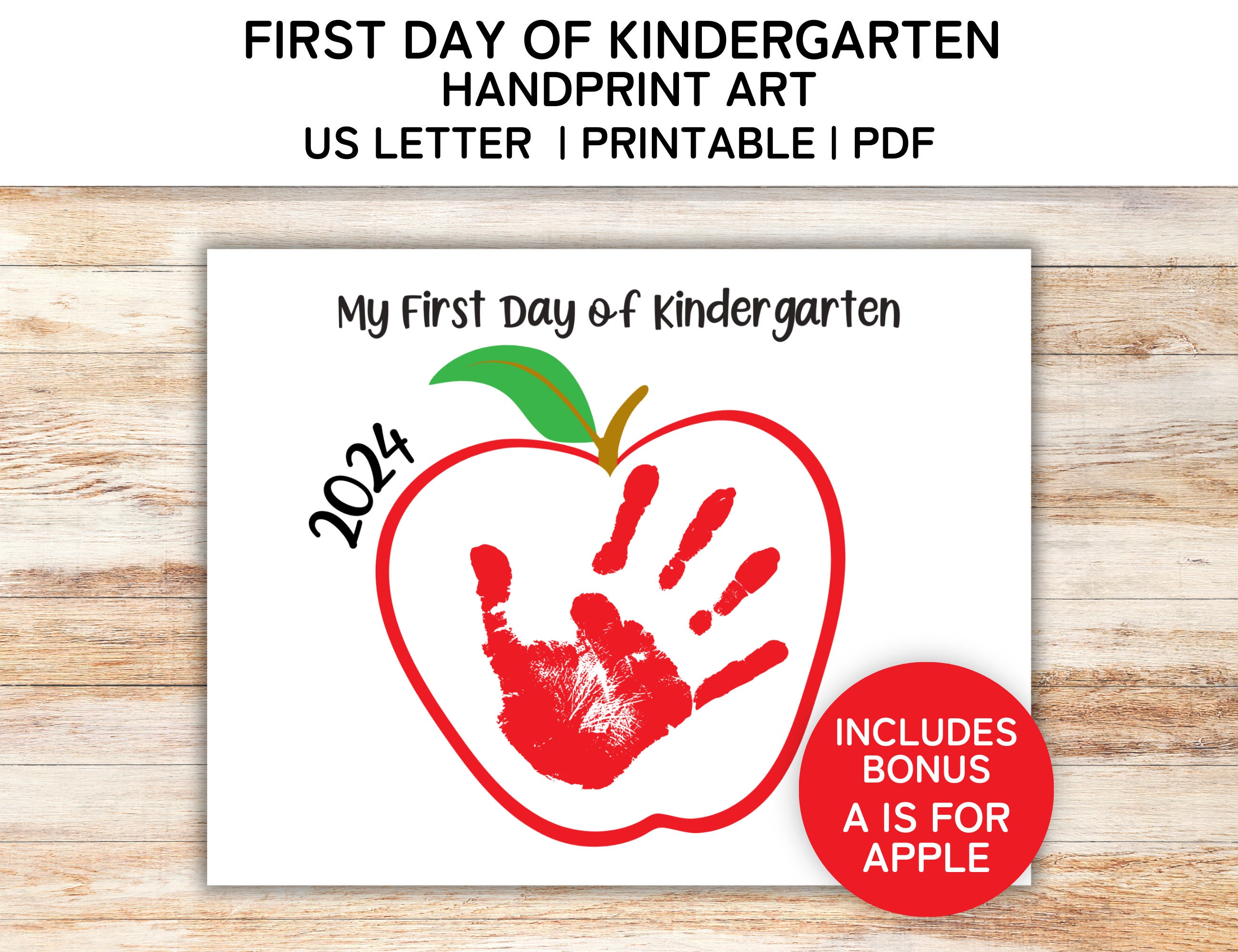 First Day of Kindergarten Handprint Art, First Day of School, Handprint ...