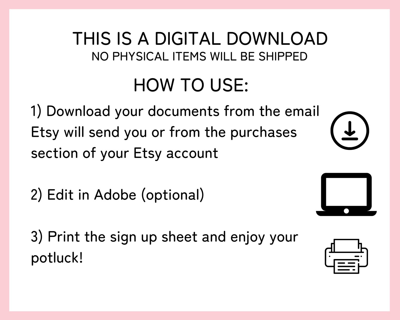 Spring Potluck Sign up Sheet Printable, Food Sign up Sheet, Spring ...