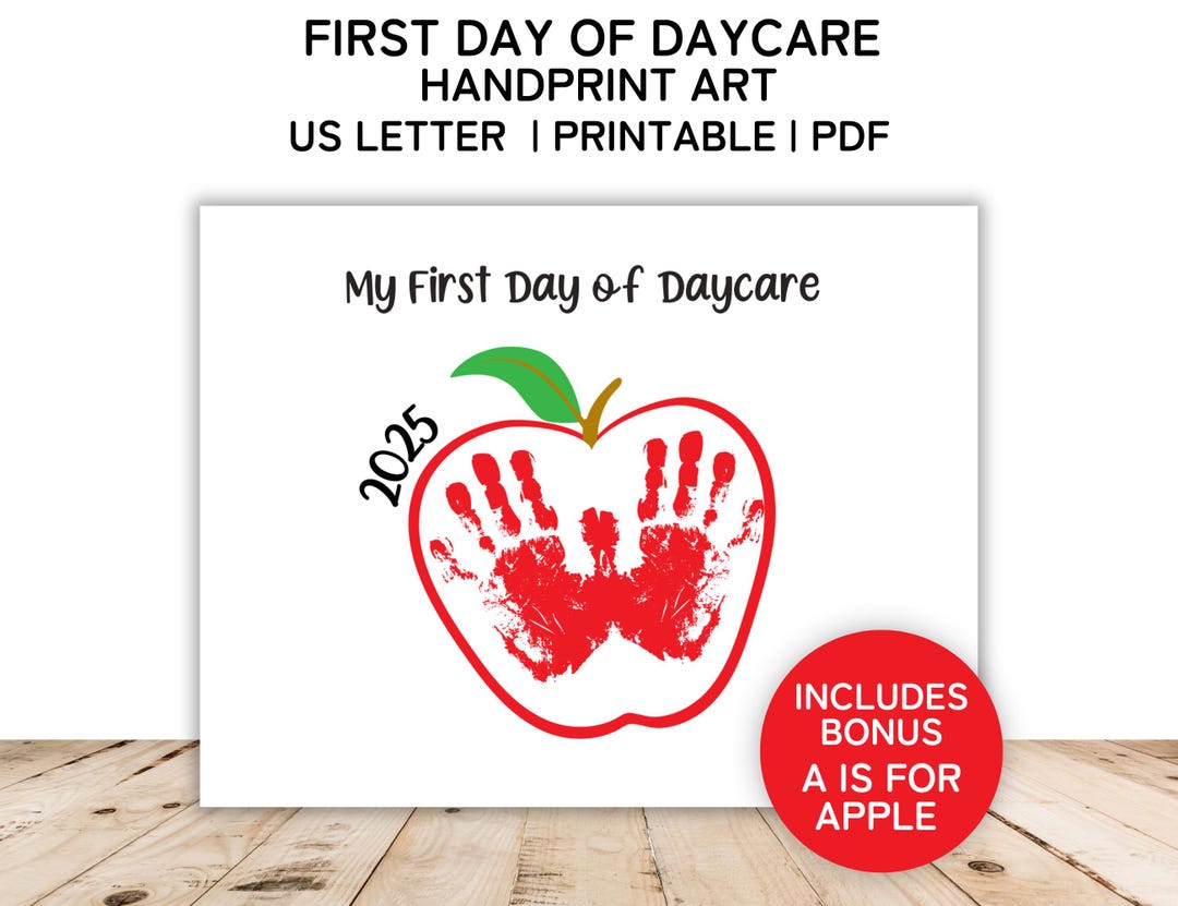 First Day of Daycare Handprint Art, First Day of School, Handprint ...