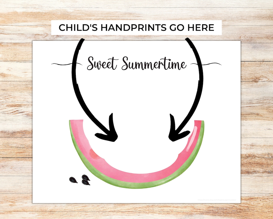 Summer Handprint Art Watermelon Handprint Art Printable - Etsy