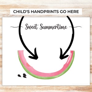 Summer Handprint Art, Watermelon Handprint Art, Printable Summer ...