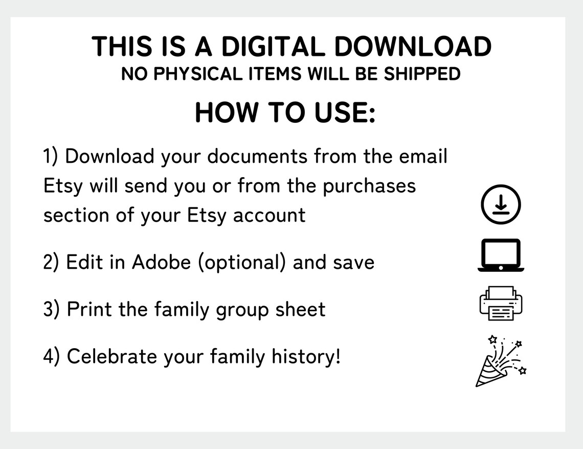 Family Tree Template, Family Tree Chart, Printable for Family Reunion ...