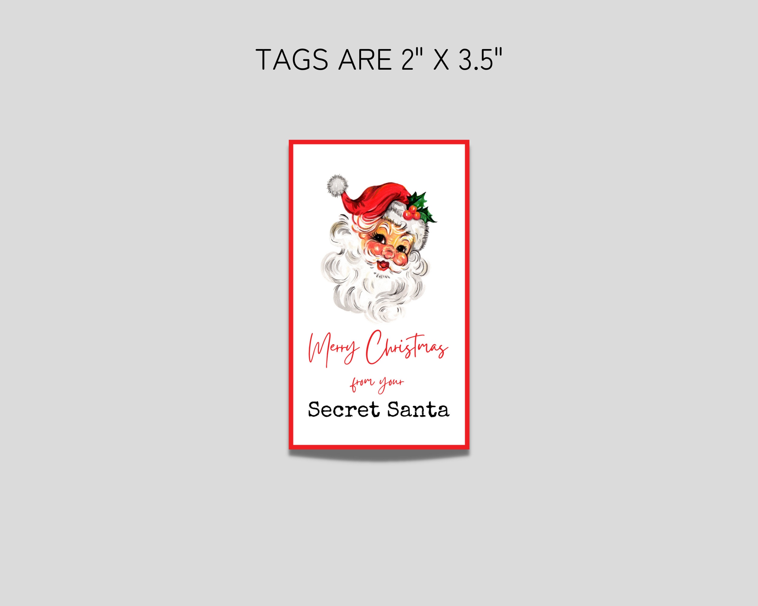 Secret Santa Gift Tags, Printable Secret Santa Gift Exchange, From ...