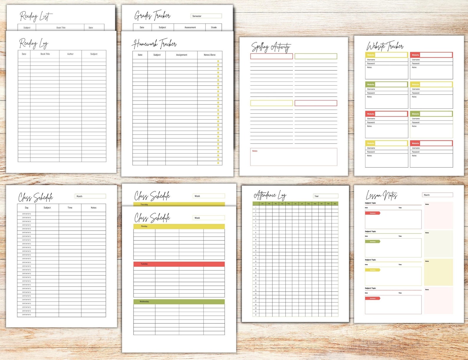 Printable Homeschool Planner, Undated Teacher Planner, Homeschool ...