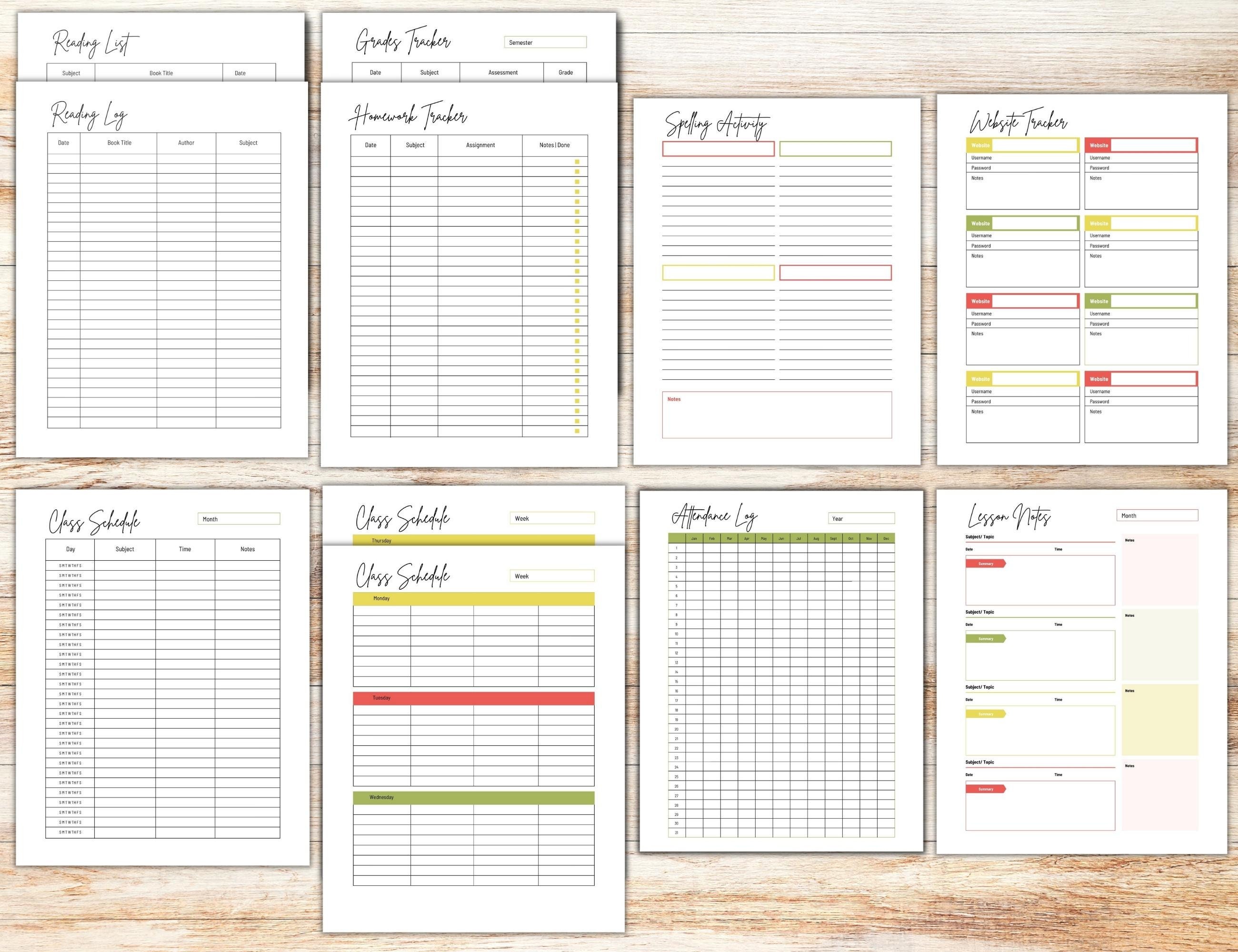 Printable Homeschool Planner, Undated Teacher Planner, Homeschool ...