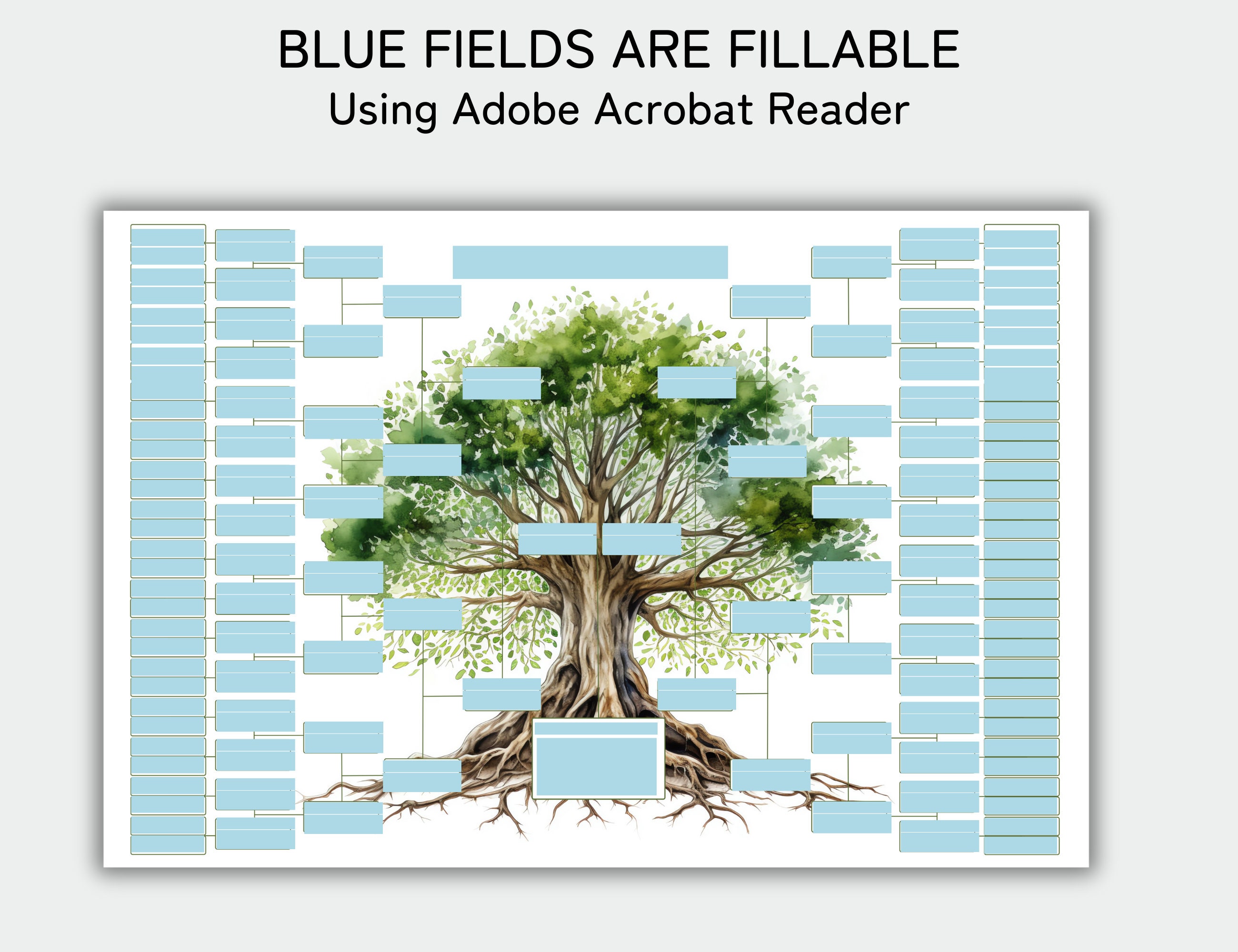Family Tree Template 7 Generation, Family Tree Chart, 24x36 Poster ...