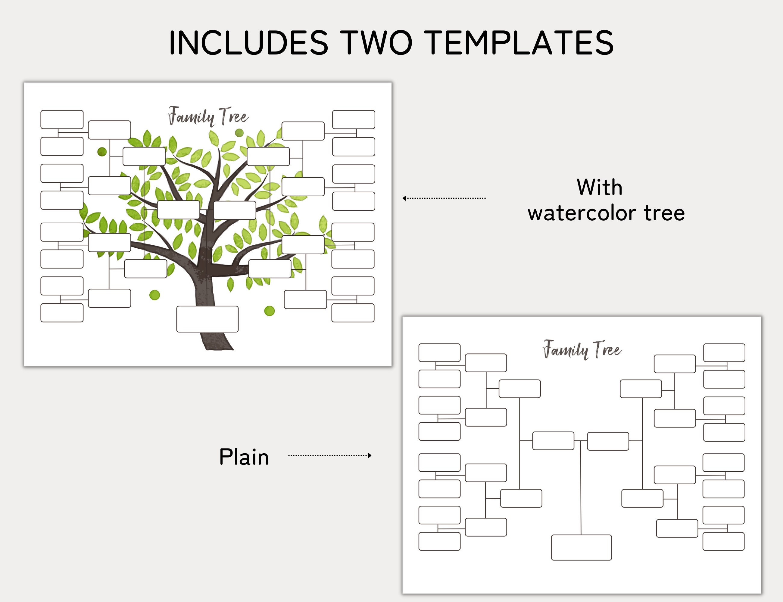 Blank Family Tree Template 3 Generations