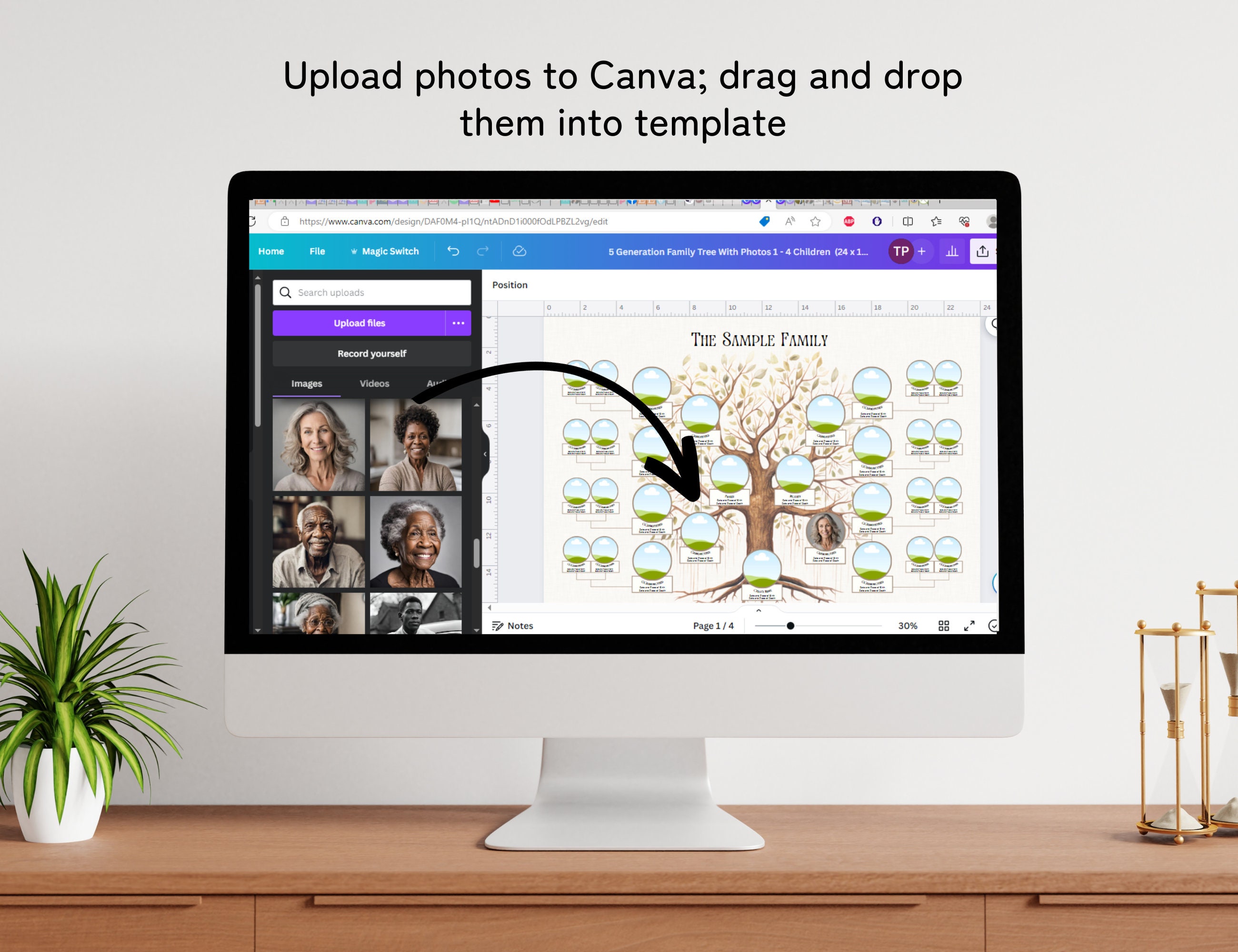 Editable Family Tree Template With Photos, 5 Generation Family Tree ...
