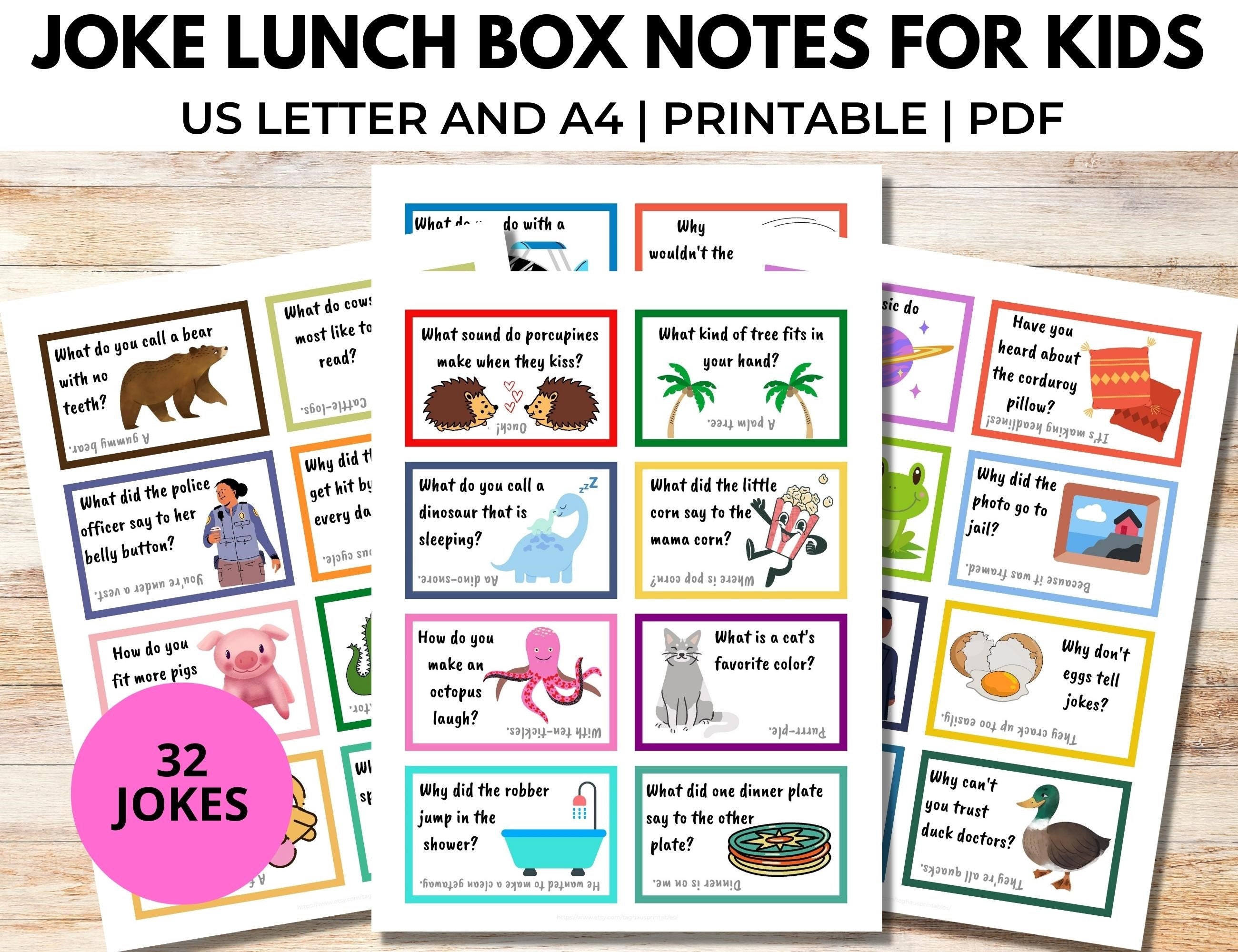 Joke Lunchbox Notes for Kids Printable Jokes for Kids - Etsy