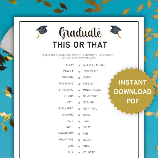 Graduation Over or Under Game, Graduation 2024, Graduation Printable ...