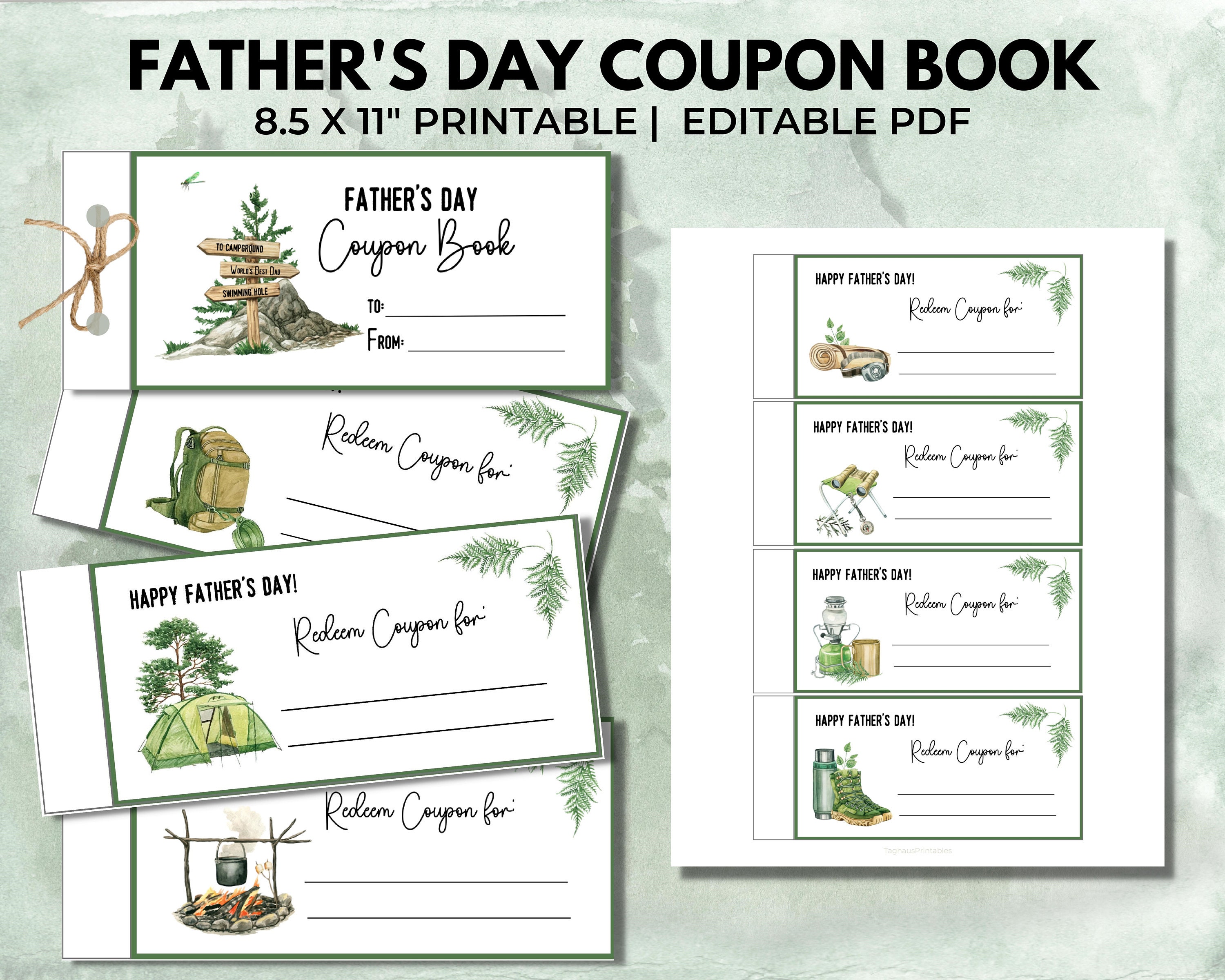 Father's Day Coupons, Father's Day Coupon Book, Father's Day Gift ...