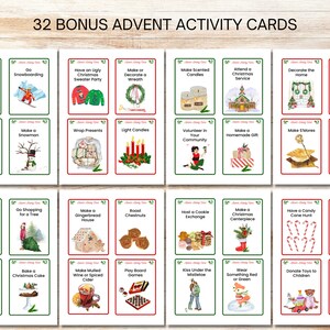 Advent Activity Cards and Kit, Kids Advent Calendar, Christmas Activity ...