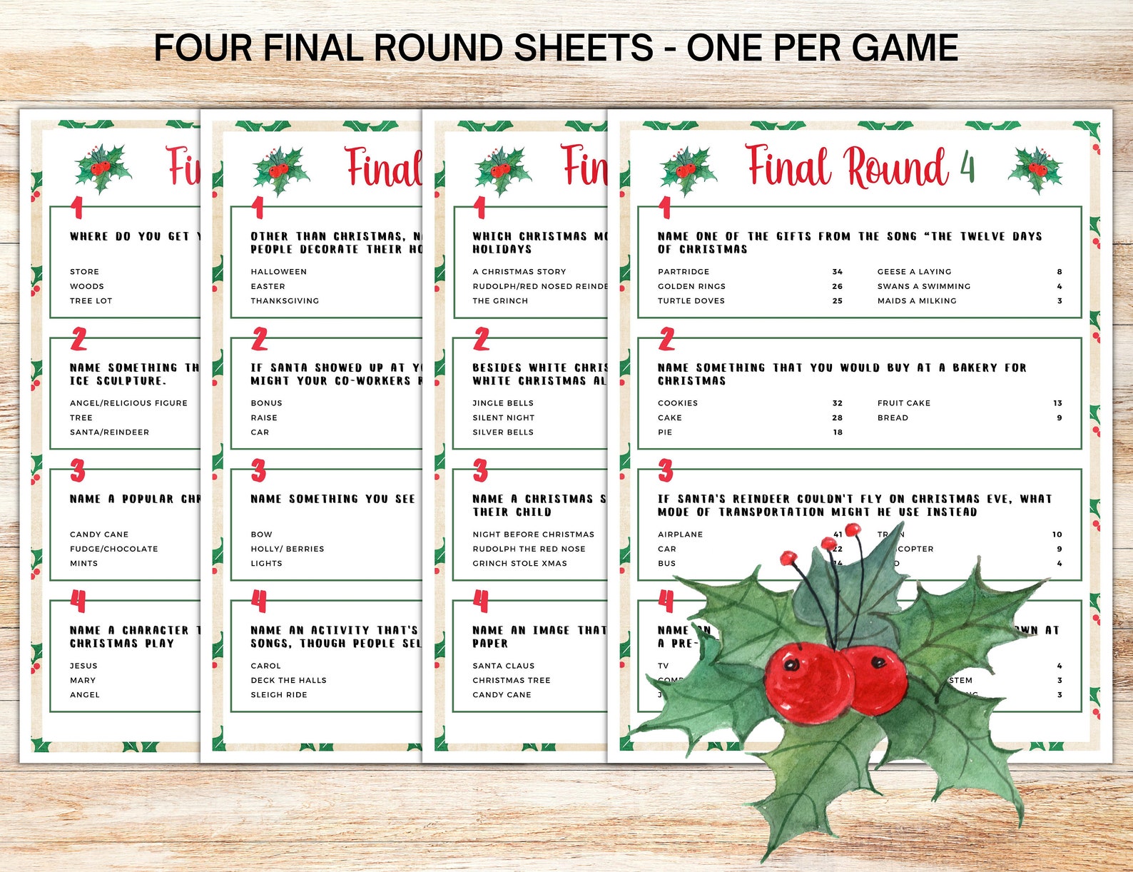 Christmas Friendly Feud Game, Christmas Family Friendly Party Quiz Game ...