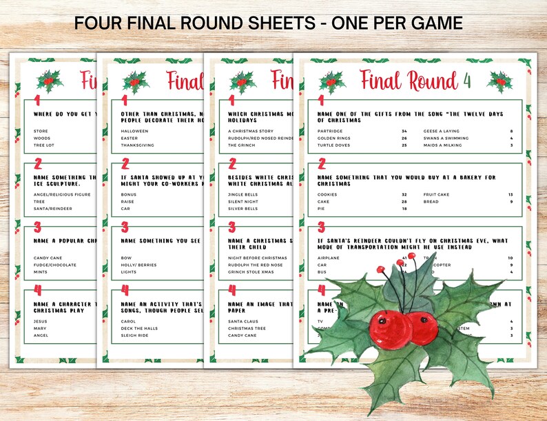 Christmas Friendly Feud Game, Christmas Family Friendly Party Quiz Game ...