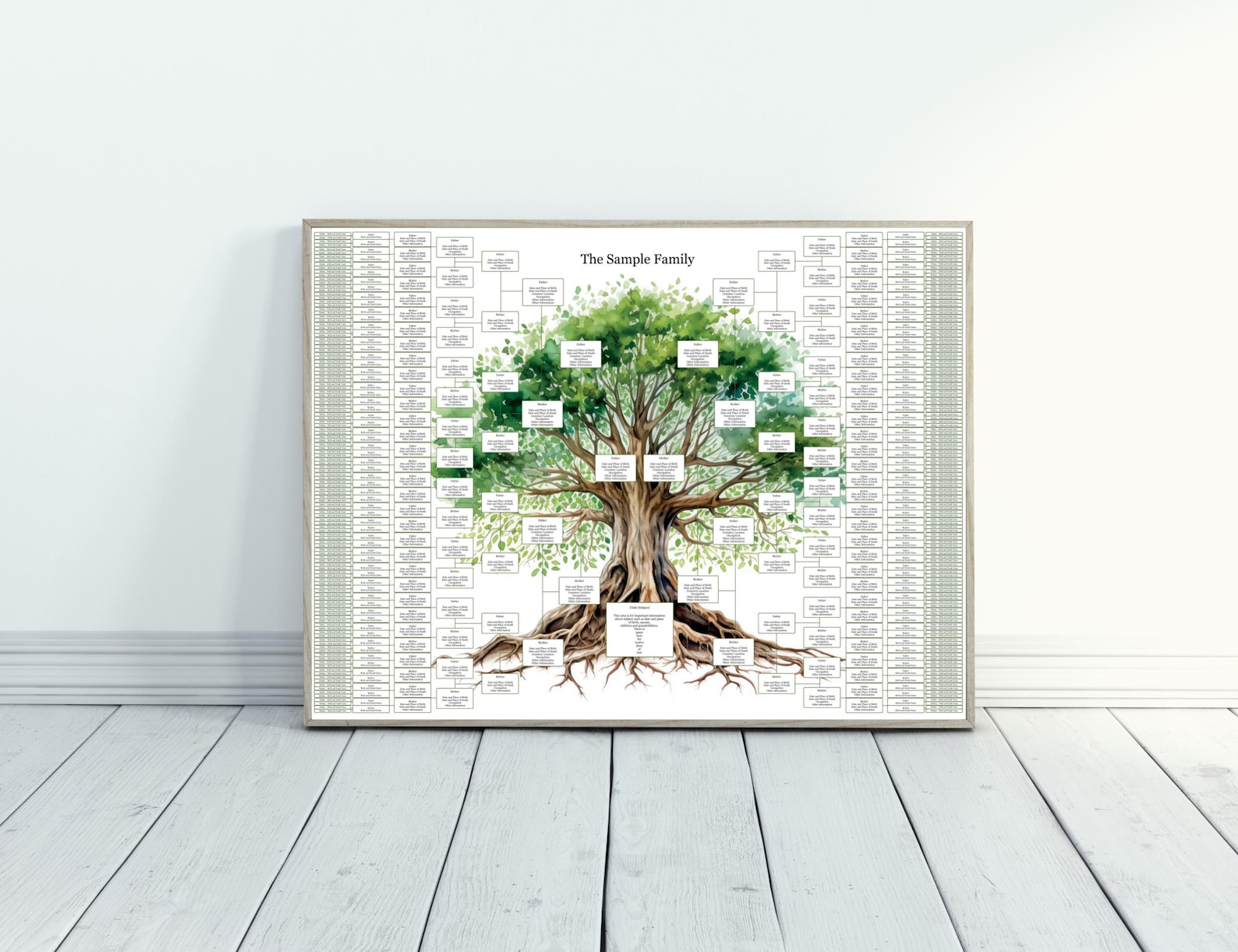 Family Tree Template 9 Generation, Family Tree Chart, 36x48" Poster ...