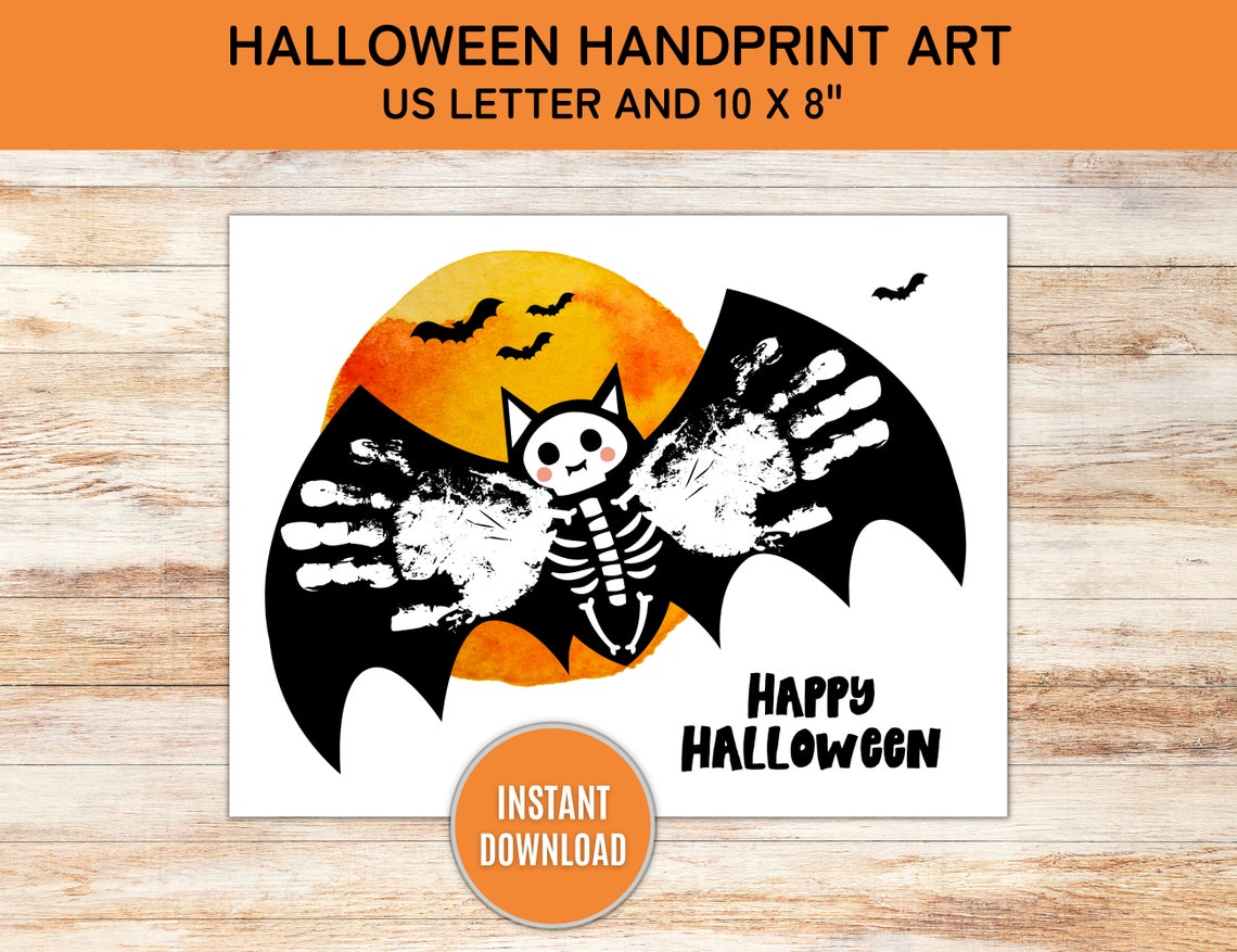 Halloween Handprint Art, Fall Handprint Craft, Toddler Handprint Art ...