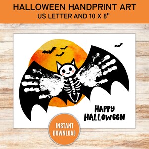 Halloween Handprint Art, Fall Handprint Craft, Toddler Handprint Art ...