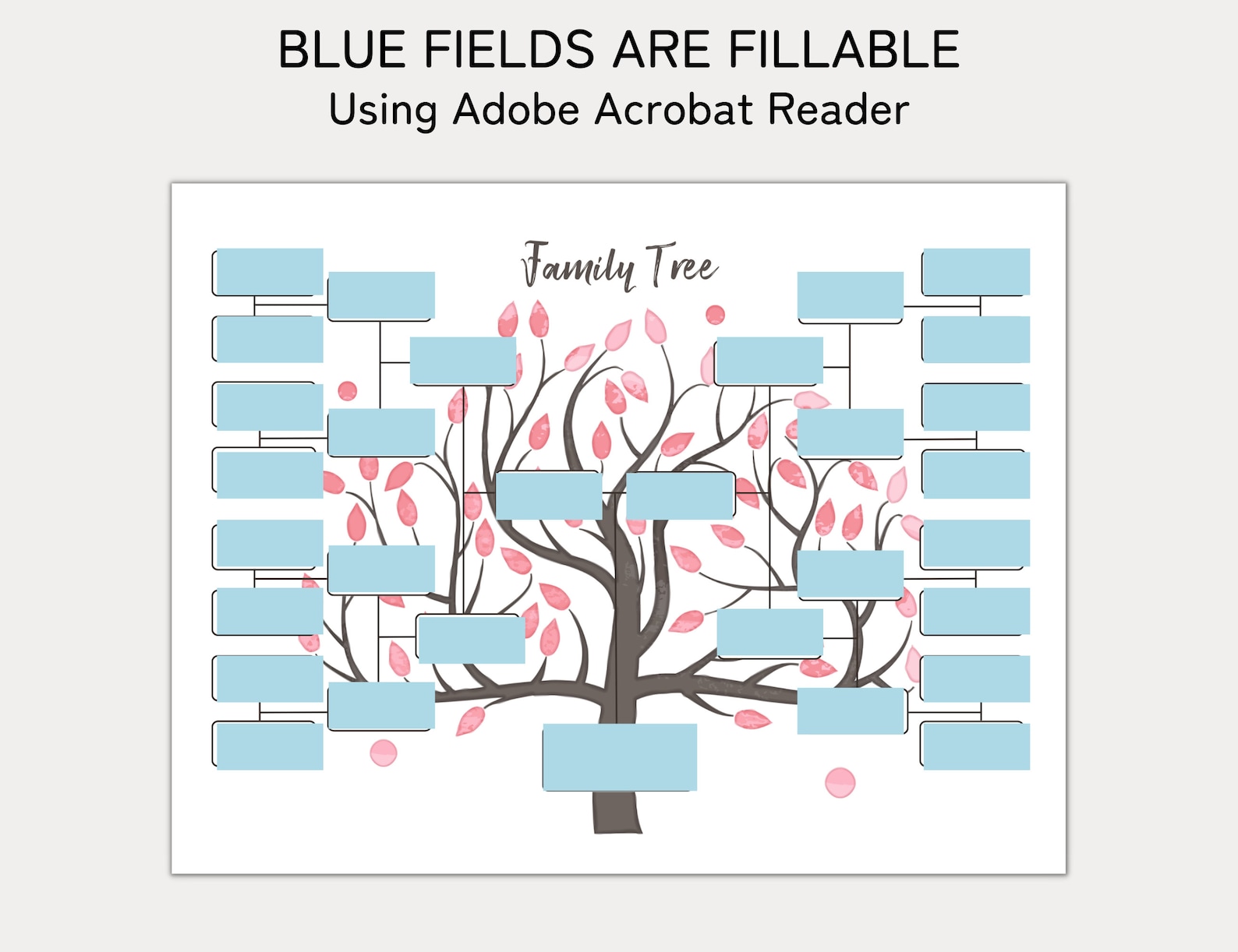 Family Tree Template 5 Generation, Family Tree Chart, Printable for ...