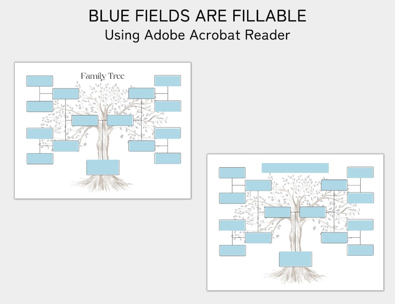 Family Tree Template 4 Generation, Family Tree Chart, Printable for ...