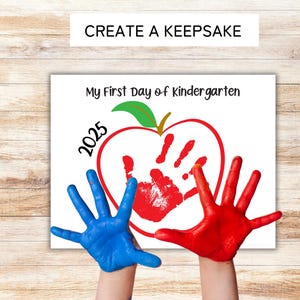 First Day of Kindergarten Handprint Art, First Day of School, Handprint ...