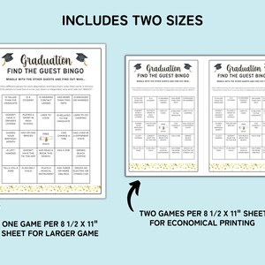 Graduation Find the Guest Bingo Game for Graduation Party, Mix and ...