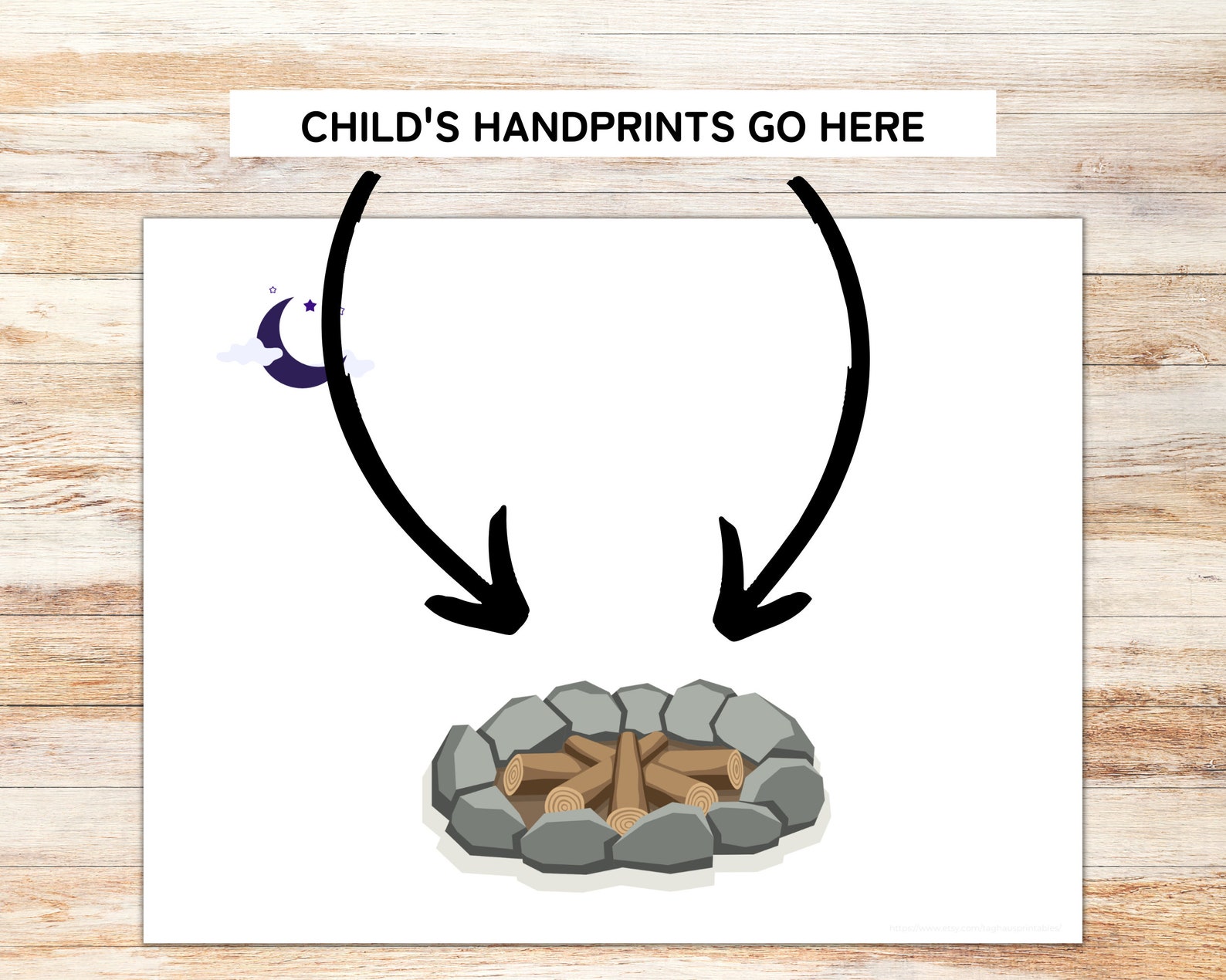 Campfire Handprint Art, Printable Toddler Handprint Craft, Handprint ...