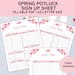 Spring Potluck Sign up Sheet Printable, Food Sign up Sheet, Spring ...