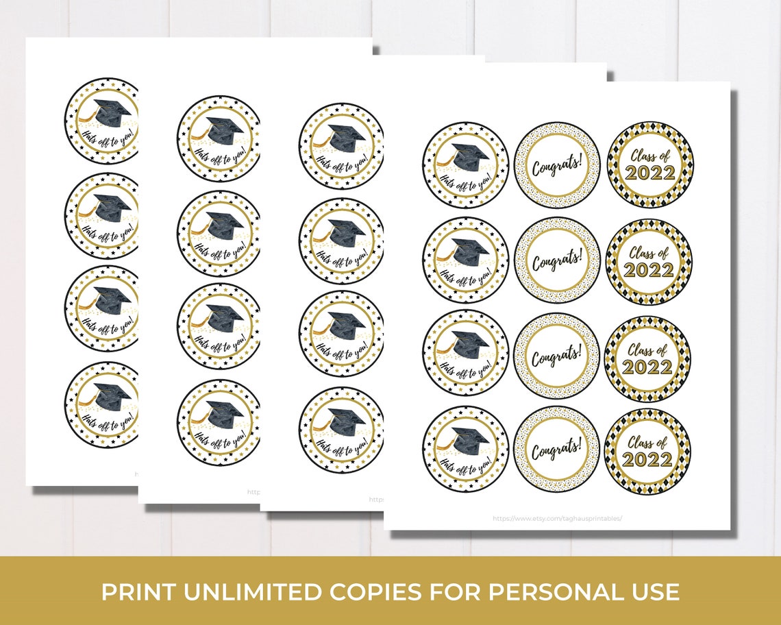 Printable Graduation Cupcake Toppers 2022 Graduation Party - Etsy